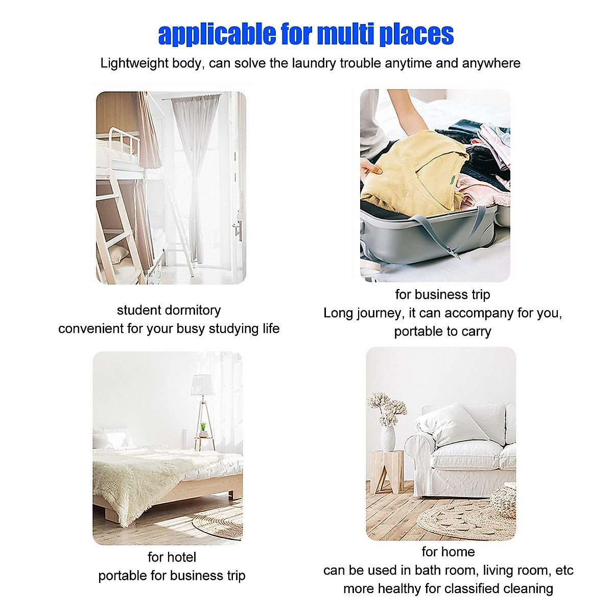 Septpenta 3.8L Portable Washing Machine with Impeller Centrifugal Technology and Noise Reduction Design, USB Rechargeable 18W Smart Timer Mini Washing Machine for Socks Underwear Baby