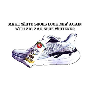 ZIG ZAG Instant Shoe Whitner for Sport Shoes,Sneakers and more Includes Sponge Applicator Easy-to-use Lid Brush Whitener Pack of 3