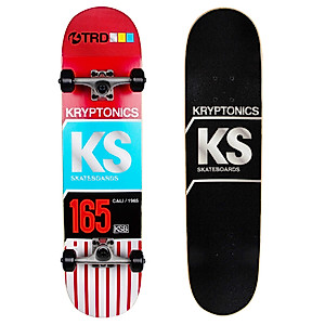 Kryptonics 31" Star Series VHS Skateboard – Retro Red/Blue Design, Durable Wood Deck, 54mm Smooth Wheels, Ideal for Youth & Intermediate Riders, Tricks & Cruising