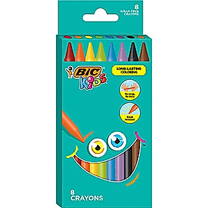 BIC Kids Crayons,GREEN,8 Count (Pack of 1)