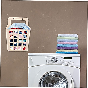 KOMBIUDA Plastic Detachable Laundry Container Hanging Storage Basket Organizer Laundry Basket for Household Supplies Versatile Storage Bin for Clothes and More Convenient Hanging Design