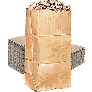 Rocky Mountain Goods Yard Waste Bags - Large 30 Gallon Brown Paper Leaf Bags for Yard / Garden - Environmental Friendly Lawn Bags - Tear Resistant Refuse Yard Bag - Heavy Duty 2 Ply Self Standing (10)