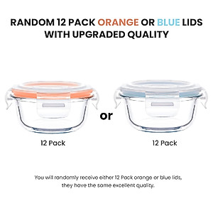 Luvan 7oz Glass Baby Food Containers, 12 Pack Baby Food Jars with Lids Leakproof, Stackable Baby Food Storage Containers Freezer Safe, Baby Bullet Containers for Fruit Purees and Vegetable Mashes