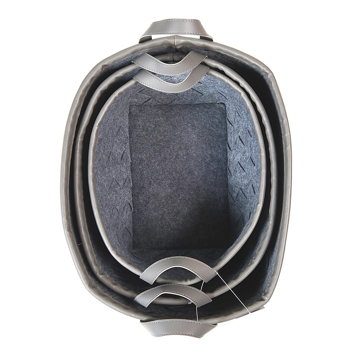 Elements Nested Felt Baskets, 3-Piece, Charcoal