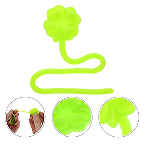 Gadpiparty 50pcs St Patrick Sticky Hands Four Leaf Clover Stretchy Sticky Hands Kids Sensory Toy Party Favors Supplies for Stocking Stuffers Easter Egg Toys Fillers Light Green