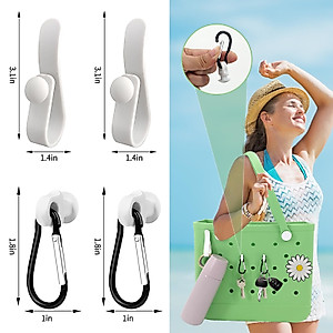 artgeeker Bogg Bag Accessories, Beach Bag Accessories with Two Styles of Hooks, Key Holder for Bogg Bag Hanging Keys, Sunglasses, Headphones and Other Small Items
