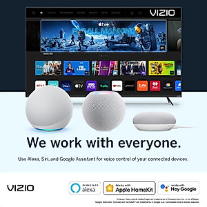 VIZIO 55-Inch Class V-Series LED 4K UHD Smart TV Compatible with Netflix, Disney+, Apple TV, YouTube and Voice Remote + Wall Mount Included (No Stands) - V555-J01 (Renewed)