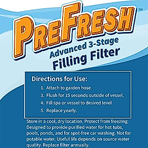 Pre Fresh Hose-end Water Filter for Filling Pool, Spa, Hot Tub & spot-Free Car Wash