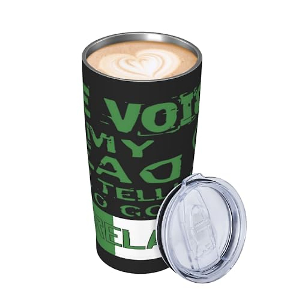 VKKOEWL The Voices In My Head Irish Stainless Steel Insulated Tumbler 20 Oz Travel Water Bottle Coffee Mug Drink Cup With Lid Straw