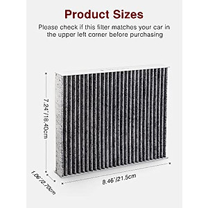 Puroma Cabin Air Filter with Activated Carbon, Replacement for CP157, CF12157, Select Lexus and Toyota Vehicles