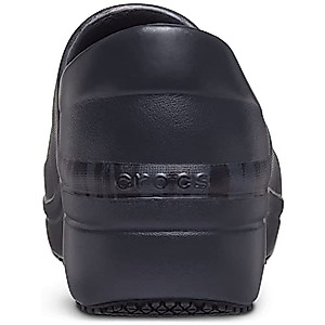 Crocs Women's Neria Pro II Clogs, Slip Resistant Work Shoes, Black/Leopard, Numeric_6