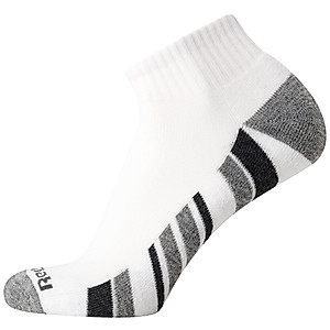 Reebok Men's Quarter Socks - 12 Pack Soft Performance Quarter Socks for Men - Breathable Men's Athletic Socks (Size 6-12.5), Size 6-12.5, White
