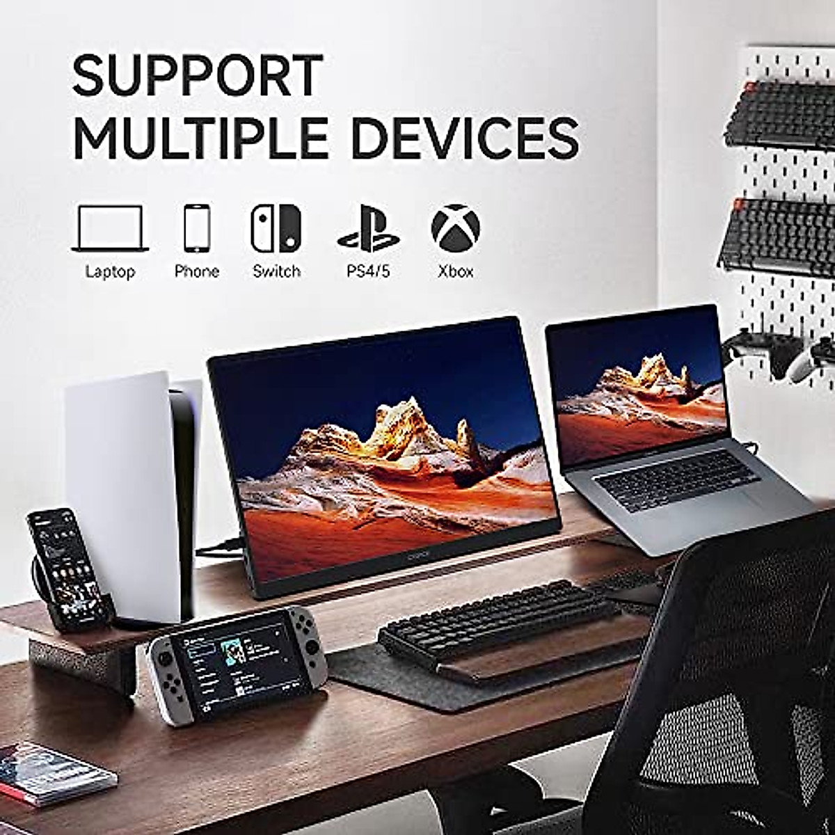 c-force Portable Monitor, 15.6'' 1080P FHD Laptop Monitor USB C HDMI Computer Display HDR Eye Care External Screen for PC Mac Phone Xbox Switch PS5…