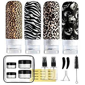 Mrsdry Travel Bottles Set for Toiletries 16 Pack, Leakproof Travel Containers for Toiletries TSA Approved Silicone Travel Accessories Squeezable Refillable 3oz, for Shampoo Conditioner Lotion