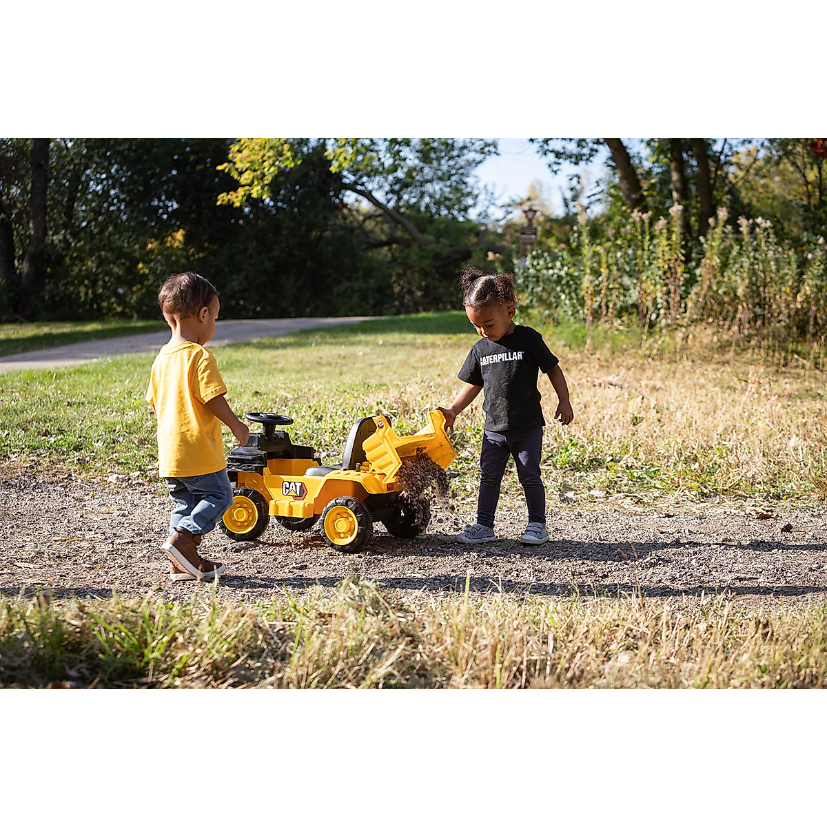 Kid Trax CAT Dump Truck Toddler Electric Quad Ride On Toy, 6 Volt, Kids 1.5-2.5 Years Old, Max Rider Weight 44 lbs, Yellow (KT1615)