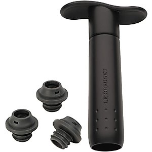Le Creuset Wine Pump and 3 Stoppers, Cerise