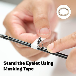 OJYDOIIIY Fishing Rod Repair Kit with Epoxy Glue, Wrapping Thread, Clipper, and Masking Tape