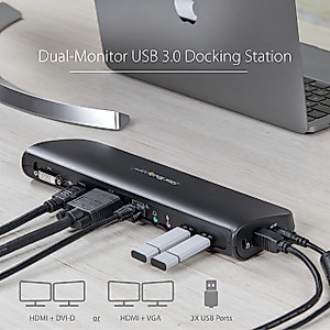 2RZ4954 - StarTech.com HDMI DVI VGA Dual Video Universal USB 3.0 Laptop Docking Station