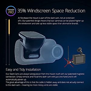 Nextbase 122 Dash Cam 720p in Car Camera with Parking Mode, Night Vision, Automatic Loop Recording and Shock Sensor File Protection, Reliable and Durable