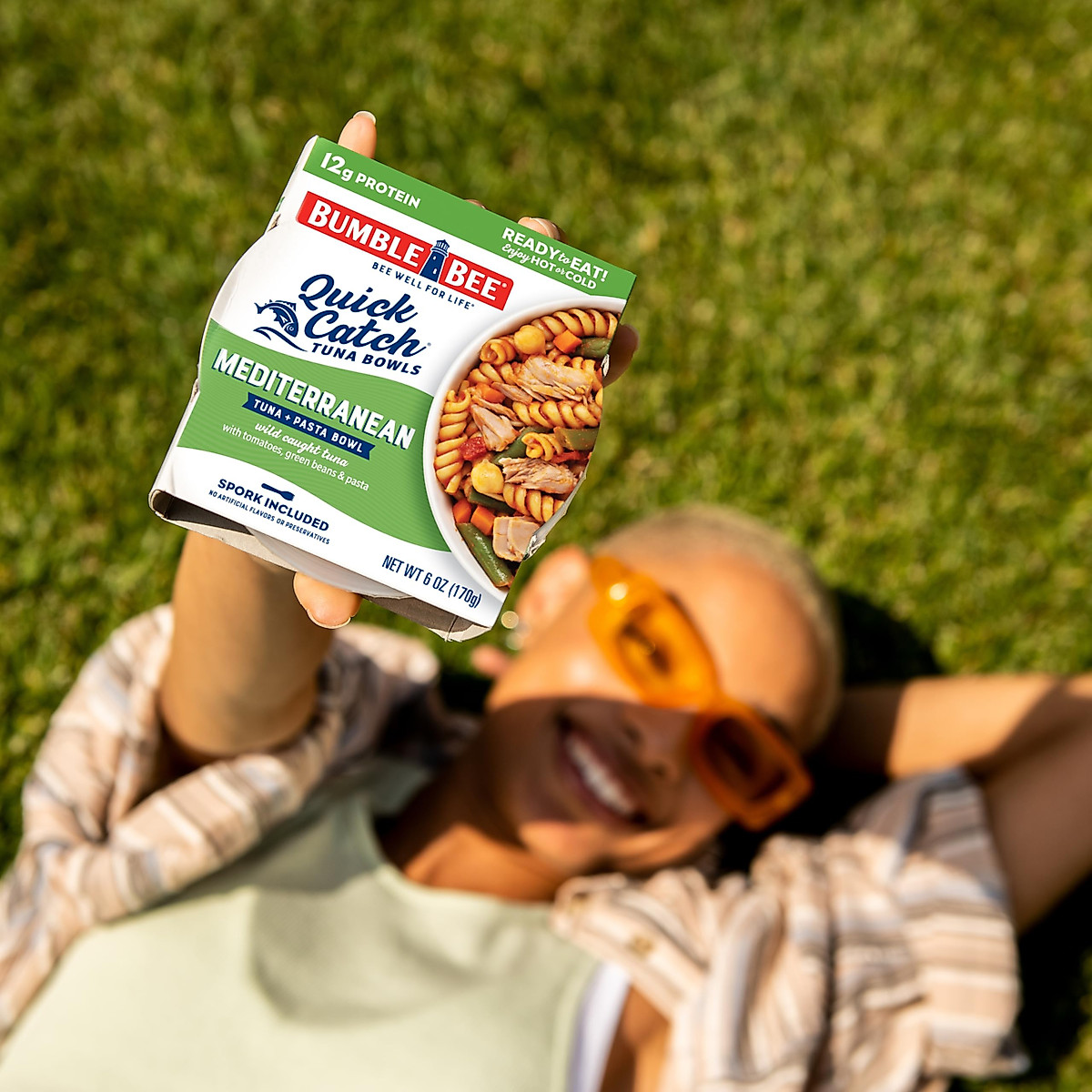 Bumble Bee Quick Catch Mediterranean Pasta, Wild Caught Tuna and Pasta Bowl, 6 oz (Pack of 6) - Ready to Enjoy, Spork Included - 14g Protein per Serving - No Artificial Flavors - Good Source of Fiber