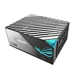 ASUS ROG Thor 1600W Titanium (1600 Watt, Fully Modular Power Supply, 80+ Titanium, Lambda A++ Certified, GaN MOSFETs, Digital Power Control, ROG heatsinks, 135mm PWM Fan, 0dB Mode, OLED Panel)