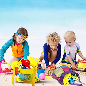 meekoo 8 Pieces Candy Bags Mesh Beach Bags Snacks Bags Seashell Bags for Kids Goodies Gift Wrapping Birthday Wedding Halloween Christmas Storage Fruit Vegetable Or Toys (S, Multicolor)