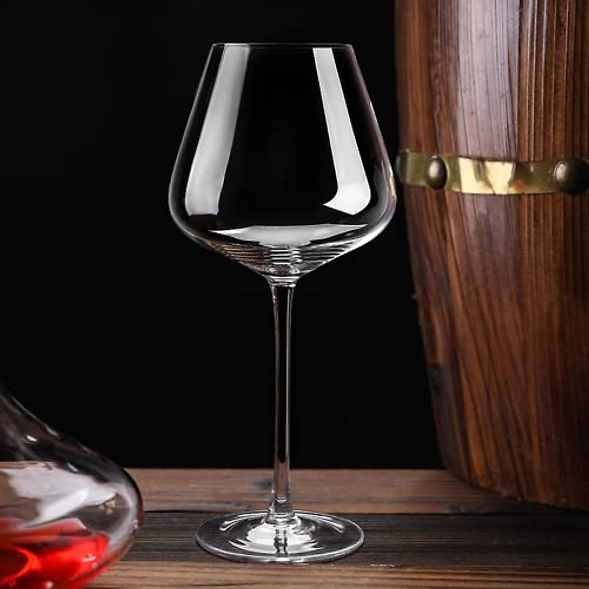 14oz Red Wine Glasses Set of 6,Clear Crystal Burgundy Glasses for Wine Tasting,Luxury Long Stem Glassware Modern Wine Glasses for Anniversary,Wedding,Birthday