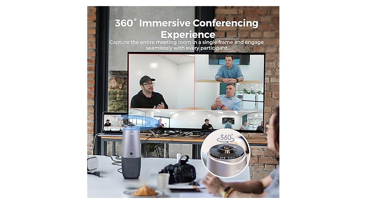 COOLPO 4K 360 Video Conference Camera with AI Voice Tracking