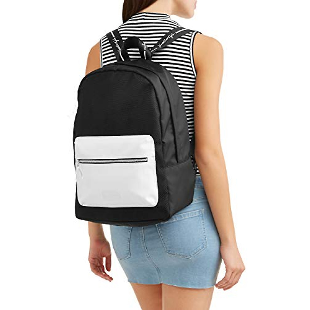 Kendall + Kylie Los Angeles Womens' Colorblock Backpack (Black and White, One Size Fits Most)