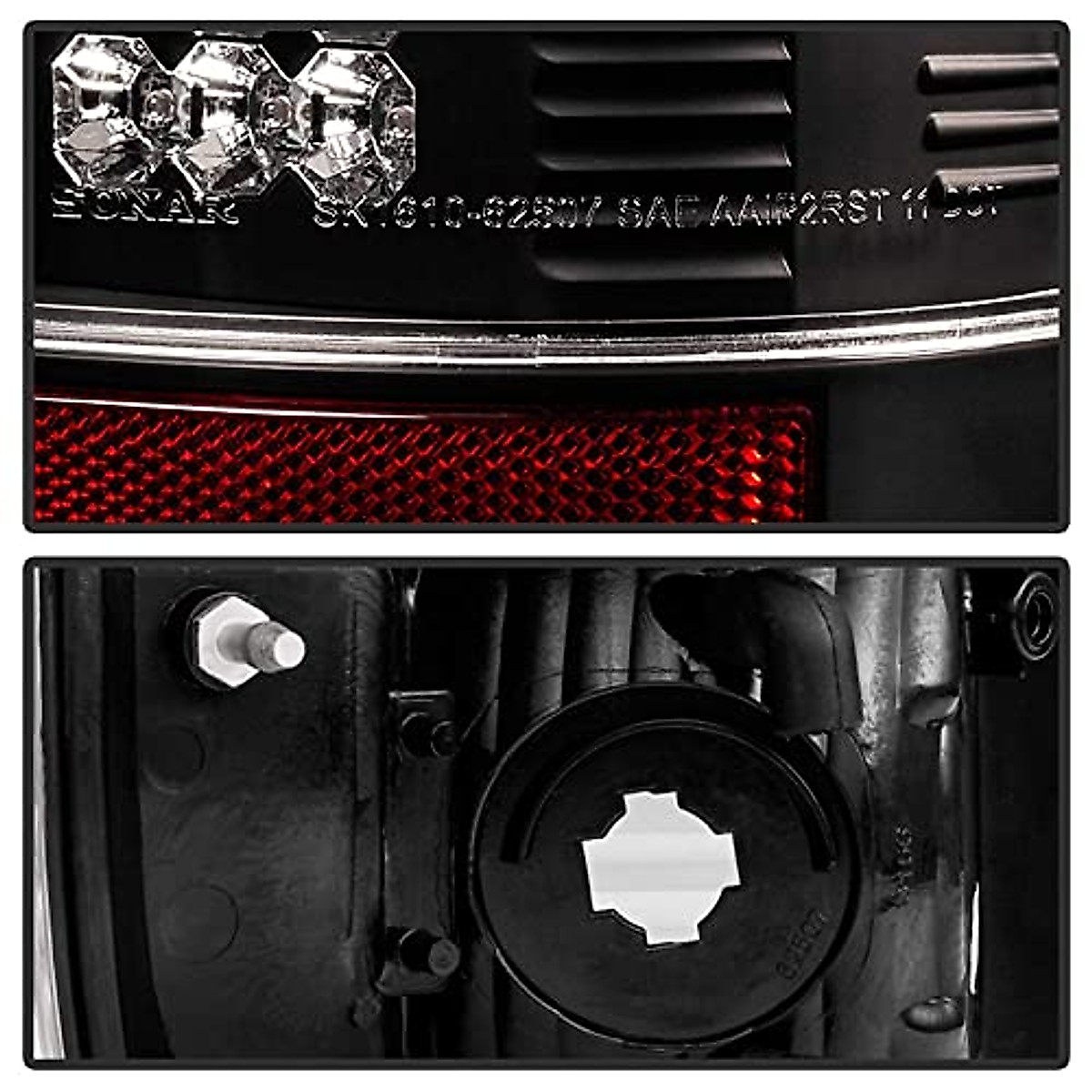 ACANII - For 2008-2016 Ford F250 F350 F450 SuperDuty Black LED Tail Lights Brake Lamps Replacement Driver & Passenger