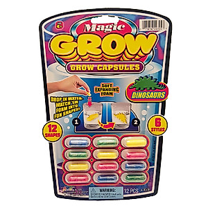 JA-RU Universal Specialties, Magic Grow Capsules 6 Pack, 72 Capsules Sea Creatures, Dinosaur, Animal Farm Toys. Water Growing Toys for Kids. Animal Party Favors Fidget Toy.305-6A