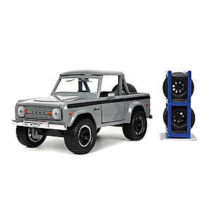 Jada Toys Just Trucks 1:24 1973 Ford Bronco Die-cast Car Grey, Toys for Kids and Adults