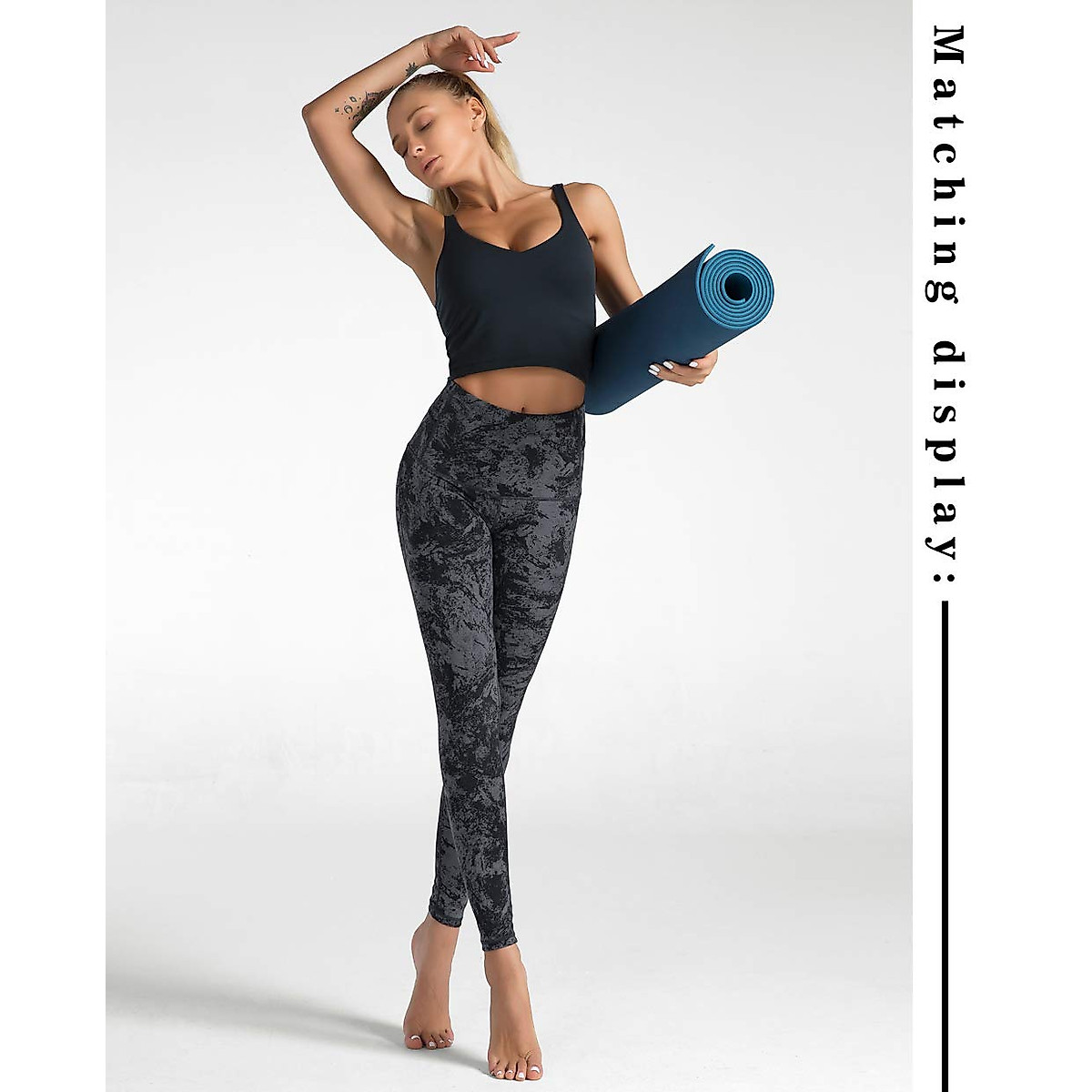 Dragon Fit Compression Yoga Pants Power Stretch Workout Leggings with High Waist Tummy Control