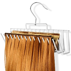 Hair Extension Holder, Hair Hanger Holds Extra Wide Weft, Full Length Weft, Braiding Hair, Hair Rack Holds Multi-Layer Hair for Styling, Washing, Drying, Extension Holder for Barber Shop/Home, White