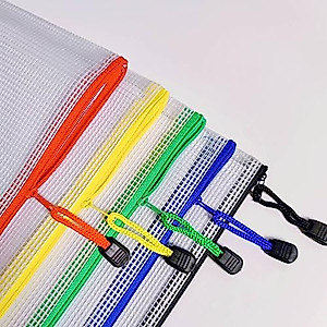 CHIF HAUTH 20pcs Mesh Zipper Pouch Bags, Waterproof Zipper Bags in A4 Size, Ideal for Organizing Office Supplies, Cosmetics, Stationery, and Board Games Storage