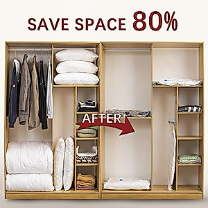 TEGOKICO 10-Pack Vacuum Sealer Storage Bags Reusable Compression Space Saver Bags With Electric Pumps for Travel, Clothes, Mattress, Blanket, Pillows, Comforters (Combo)