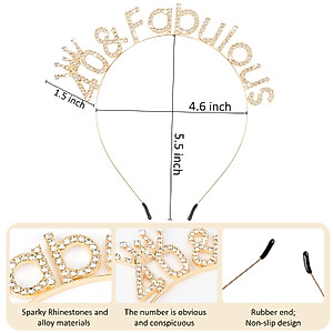 SuPoo 40th Birthday Decorations Women 40th Birthday Crown Gold Diamond Birthday Headband 40th Birthday Gifts for Her 40 and Fabulous Party Decorations 40 Year Old Happy Birthday Tiara Hair Accessories