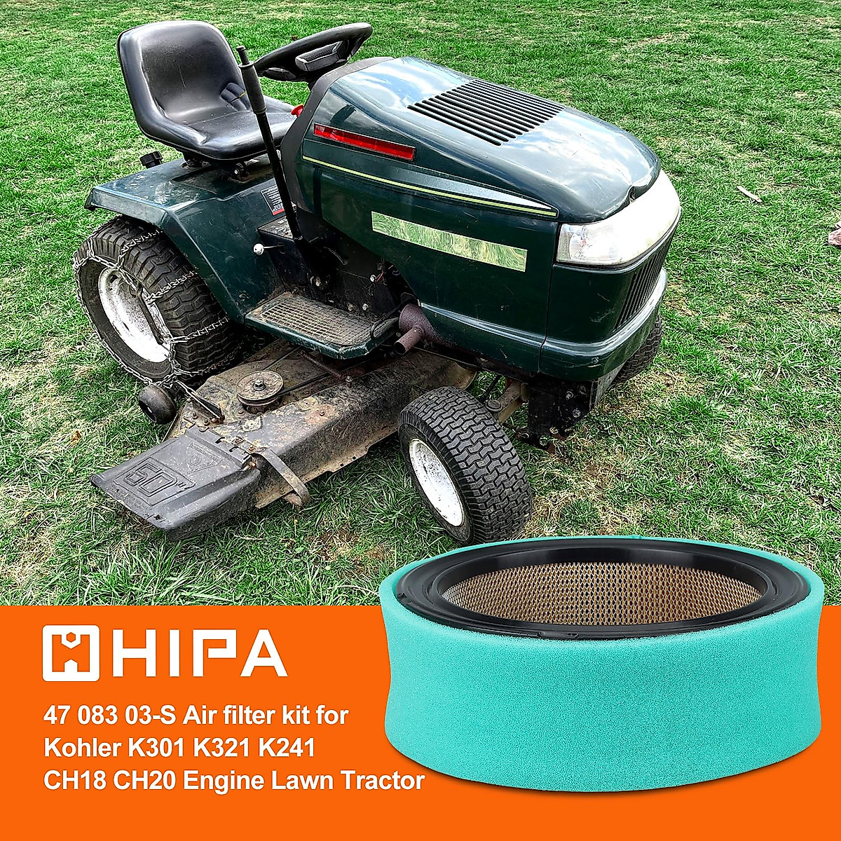Hipa 47 083 03-S Air Filter for Kohler CH730-CH740 K301 K241 K321 K341 CH20 CH18-CH25 CV724-CV740 CV17-CV23 47 883 03-S1 Engines