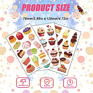Casciybo Glitter Ice Cream Temporary Tattoos for Kids, 130 Styles Cupcake Tiramisu Donut Dessert Fake Waterproof Tattoo Stickers for Kids Birthday Party Favors Supplies Gifts Decorations
