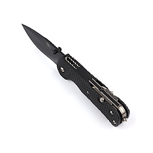 Sanrenmu Knives 7045 Pocket Folding Knife EDC Knife Multitool Bottle Opener 12C27 Blade (Black)