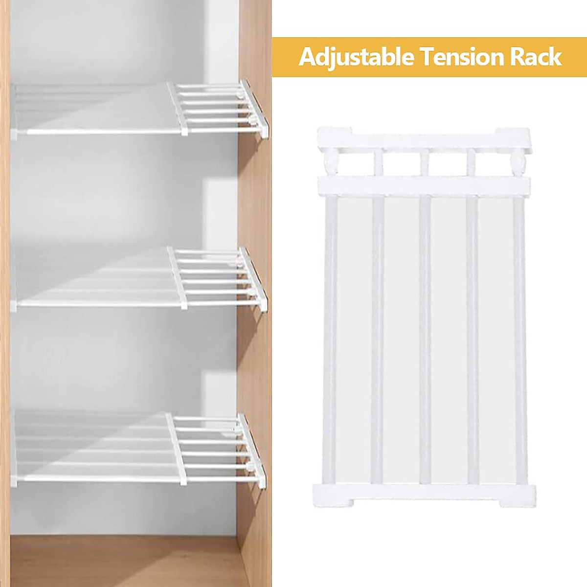 BEMAXYE School Locker Shelf Organizer - Adjustable Separator Shelves Tension Storage Rack for Students, Office Workers, Fits Lockers from 11.8" to 15.7" W (14.2 wide)