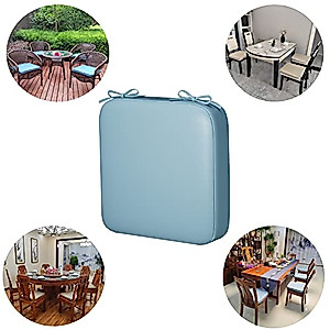 Wuisimiy Outdoor Chair Cushions，Patio Furniture Cushions，Chair Cushions with Ties 16x16in for Garden Patio Funiture,4 Pack Outdoor Furniture Cushions Clearance, Water Blue