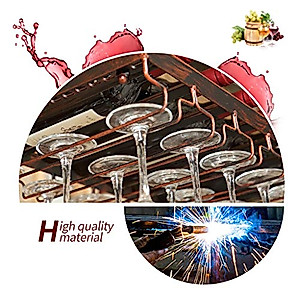 Stylish Simplicity Down Wine Glass Stylish Simplicity Rack Vintage Wrought Iron Household Simple Goblet Bracket Kitchen Cutlery Bottle Holder Adjustable Height Bar Floating Wine Rack (Golden 120 * 3