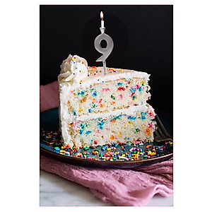 The Metal Magician Aluminum Birthday Candles, Silver Birthday Candles, 10 Birthday Candle Pack of 2, Birthday Candles for Cake, Sparkler Candles for Birthday Cake, Birthdate Candle Set of 2