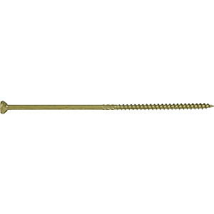 Power Pro 48618 Wood Screws, #10 x 6", Premium Outdoor Deck Screws, Rust Resistant, Epoxy Coated Bronze, 5lb Tub, 177 pcs
