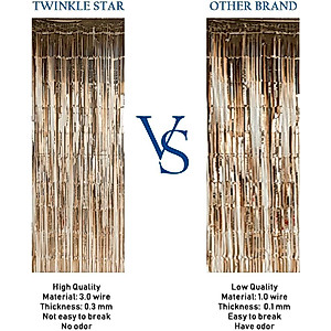 Twinkle Star 4 Pack Photo Booth Backdrop 3FT x 8FT Metallic Tinsel Foil Fringe Curtains Environmental Background for Birthday Wedding Party Christmas Decorations