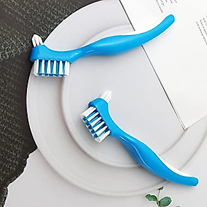 GXXMEI 12PCS Denture Toothbrush Hard/Soft Double Bristle for False Teeth Brush