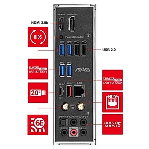 MSI MAG Z590 Tomahawk WiFi Computer Gaming Motherboard (ATX, 11th/10th Gen Intel Core, LGA 1200 Socket, DDR4, PCIe 4, CFX, M.2 Slots, USB 3.2 Gen 2, Wi-Fi 6E) Intel PC Motherboards (Renewed)