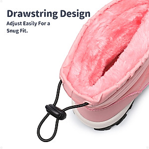 DREAM PAIRS Boys Girls Snow Boots Slip Resistant Lightweight Mid Calf Kids Winter Shoes SDSB2224K Size 4 Big Kid PINK