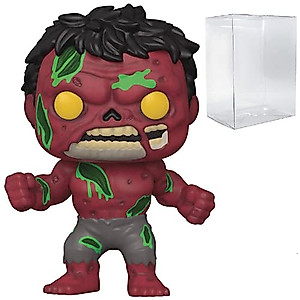 POP Marvel Zombies Zombie Red Hulk Funko Pop Vinyl Figure Bundled with Compatible Pop Box Protector Case Multicolored 3.75 inches